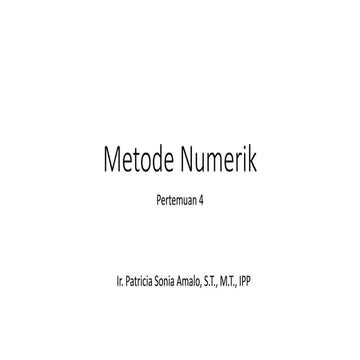 Metode Numerik Pertemuan 4 Pdf Metnum Teksip Pdf