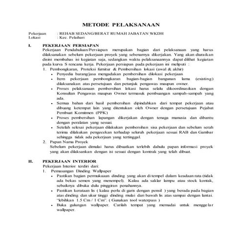 Metode pelaksanaan | DOCX
