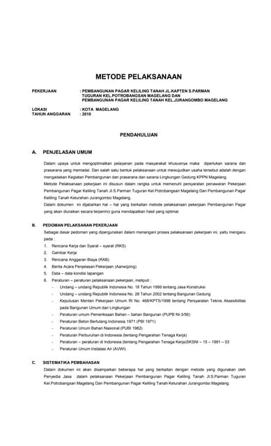Contoh proposal perbaikan jalan gang rw 02 | PDF