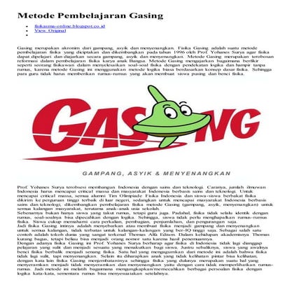 Metode pembelajaran gasing | DOCX