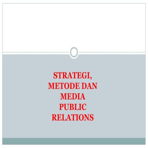 Strategi, Metode dan Media Public Relation | PPTX
