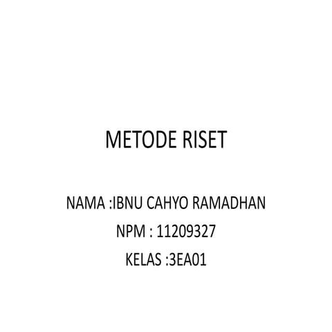 Metode riset | PPT