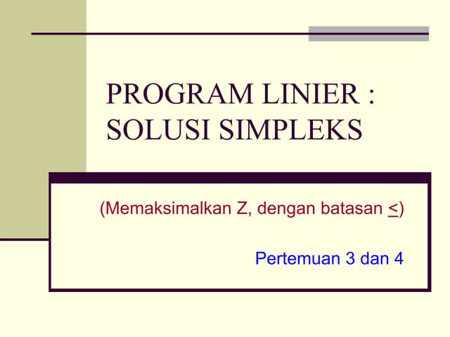 Makalah kelompok 4 metode simpleks | PDF