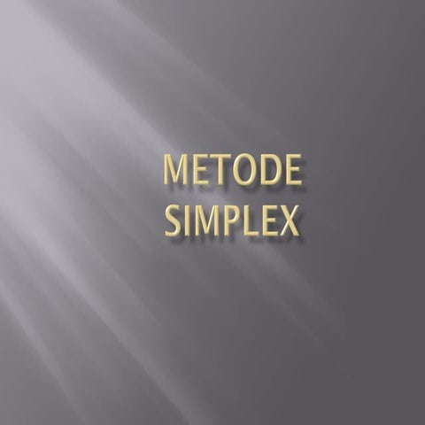 Metode simplex 1 | PDF