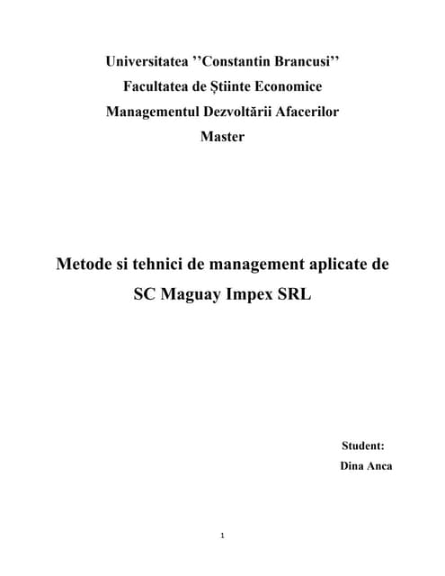 Proiect la management | PDF