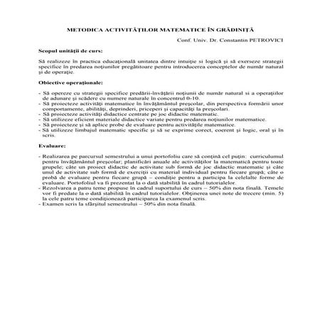 Metodica activitatilor matematice_in_gradinita (1) | PDF