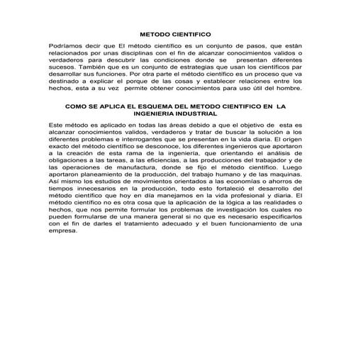 Definicion Del Metodo Cientifico | DOCX