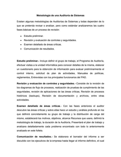 Auditoria caso practico | DOCX | Computing | Technology & Computing