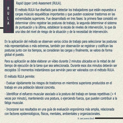 Metodo RULA Ejemplos_Practicos para estudiantes | PPTX