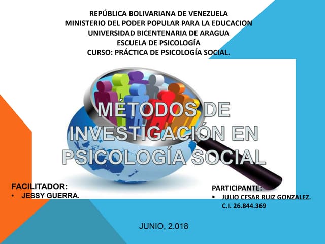 Metodos De Investigacion En Psicologia Social Ppt