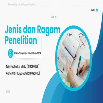 Metodologi Penelitian Pendidikan : Jenis dan Ragam Penelitian.pptx