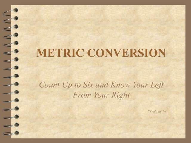 Metric Conversion | PPT