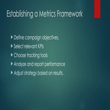 Metric frame work of Digital Marekting of Data | PPTX