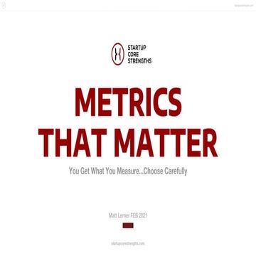 Find Your Metrics That Matter Masterclass | PPT