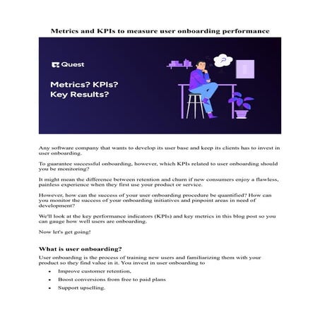 Metrics And Kpis To Measure User Onboarding Performance Pdf
