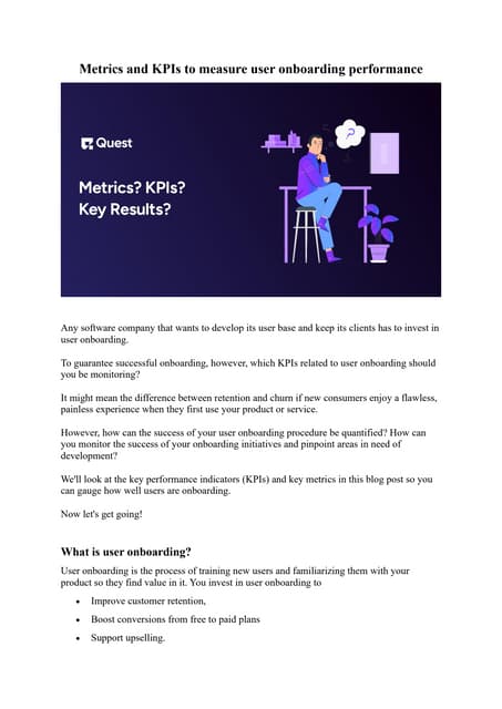 Metrics And Kpis To Measure User Onboarding Performance Pdf