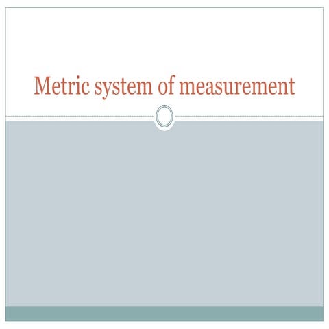 Metricsystem | PPTX | Physics | Science