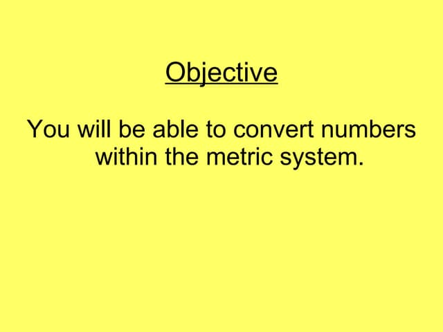 Metric Conversion | PPT