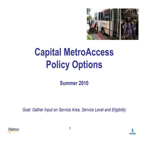 MetroAccess Policy Options Outreach | PPT