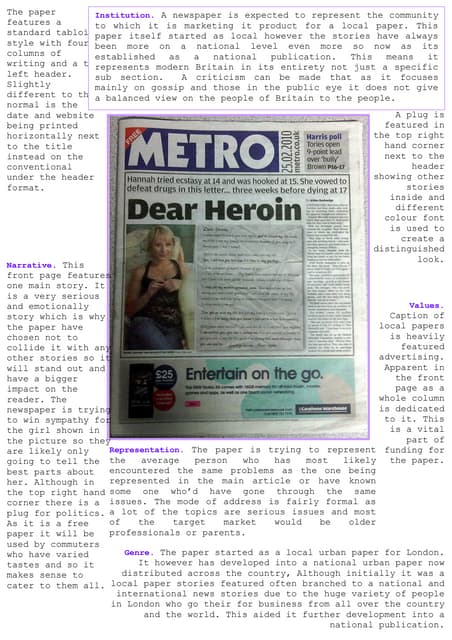 Conventions of a Newspaper Front Page | PDF