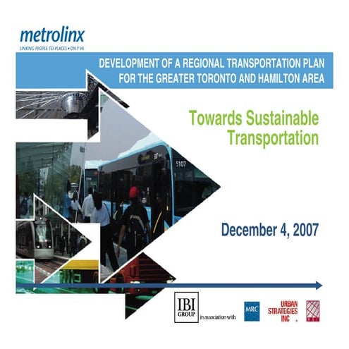 Metrolinx Green Paper 1: Towards Sustainable Transportation | PDF
