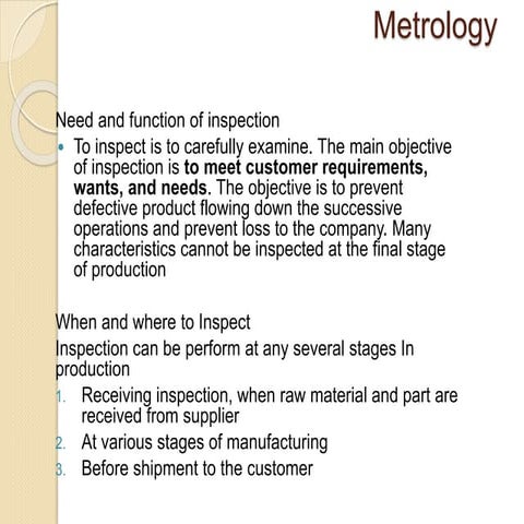 Metrology inspection | PPTX