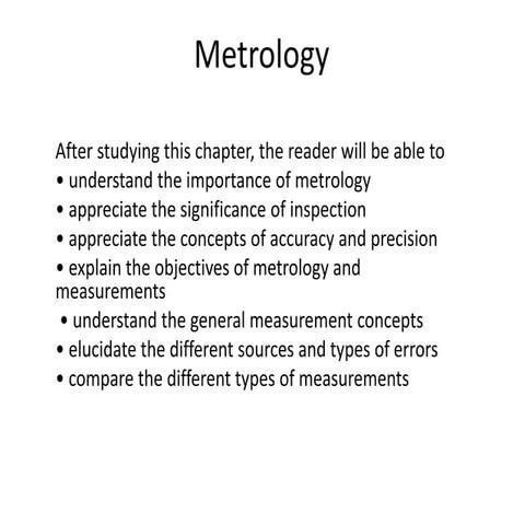 Metrology introduction | PPTX