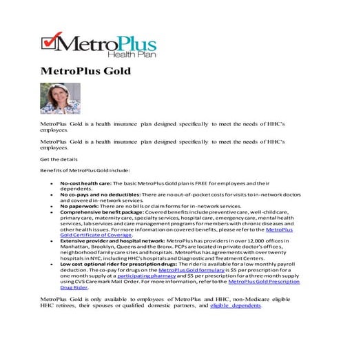 MetroPlus Gold | DOCX