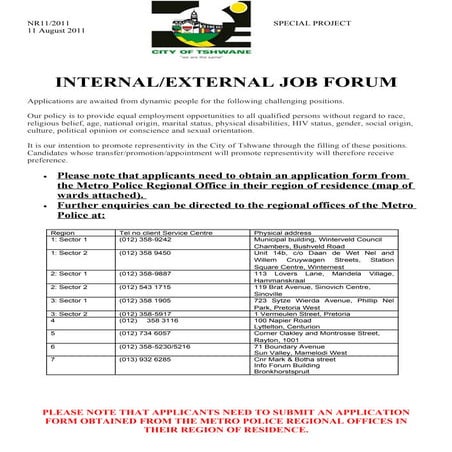 Metro police posts | DOC | Careers