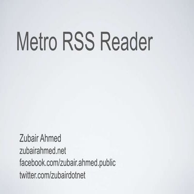 Metro RSS Reader app for Windows 8 | PPTX | Shareware and Freeware | Computer Software and ...