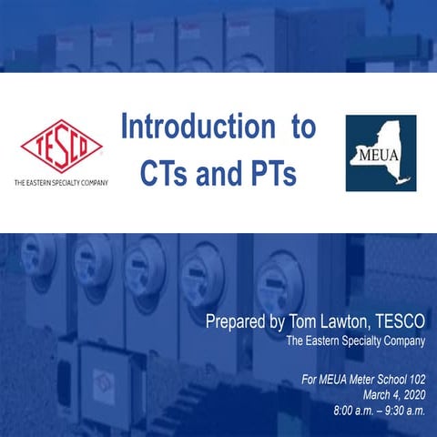 Introduction to CTs and PTs | PPTX