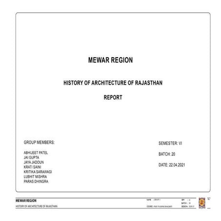 HISTORY OF ARCHITECTURE OF RAJASTHAN - MEWAR | PDF