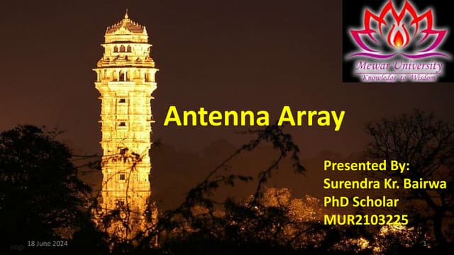 MEWAR PPT on antenna arrays system .pptx MEWAR PPT on antenna arrays system .pptx