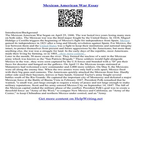Mexican American War Essay | PDF | War and Conflicts
