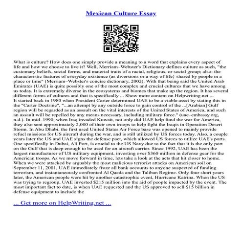 Mexican Culture Essay | PDF