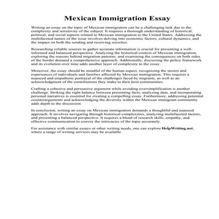 Mexican Immigration Essay. Essays about Immigration: Useful Tips For ...
