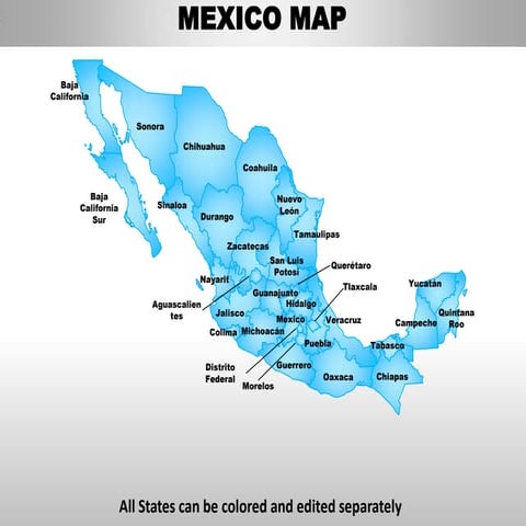 Mexico country editable powerpoint maps with states and counties | PPTX