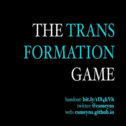 The Transformation Game | PDF