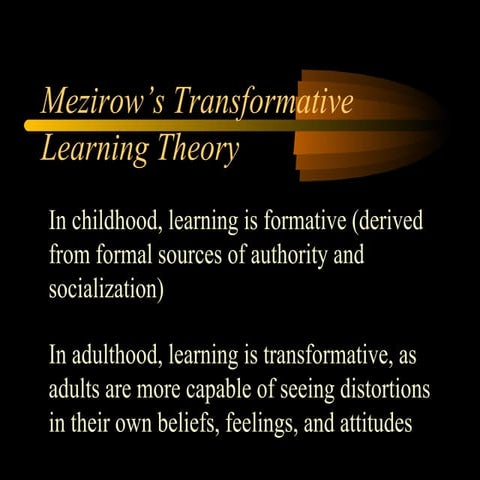 Class 4 Mezirows Transformative Learning Theory