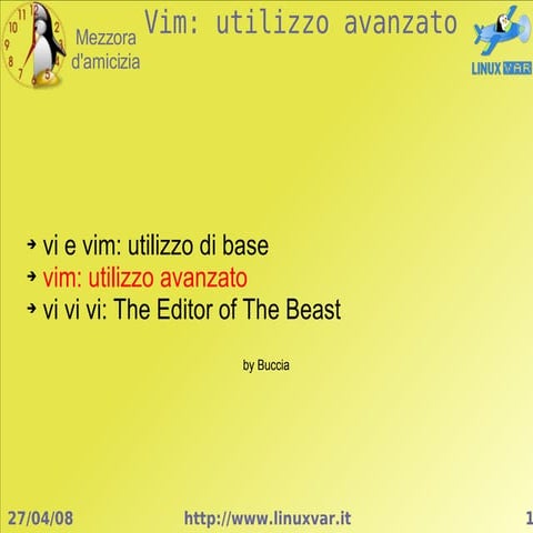 Mezzora Vim Avanzato | ODP