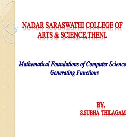 Generating functions | PPTX