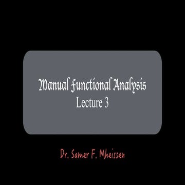 Manual Functional Analysis | PDF