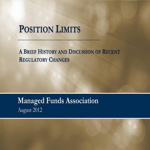 Position Limits: A Brief History and Discussion of Recent Regulatory ...