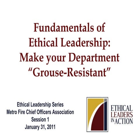 Hamline Fire Service Leadership Seminar 2010 | PDF
