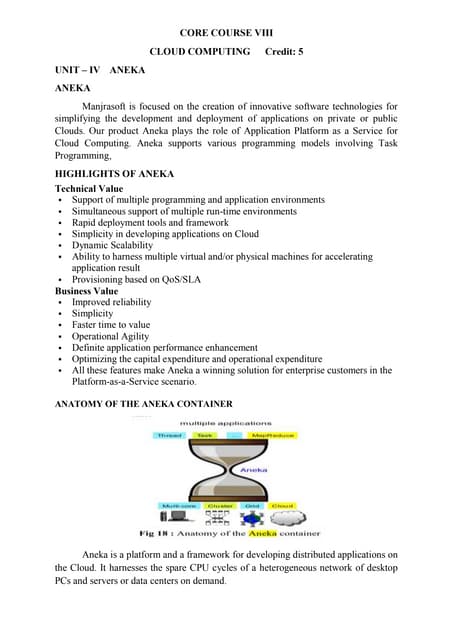 Introduction To Aneka Aneka Model Is Explained Ppt