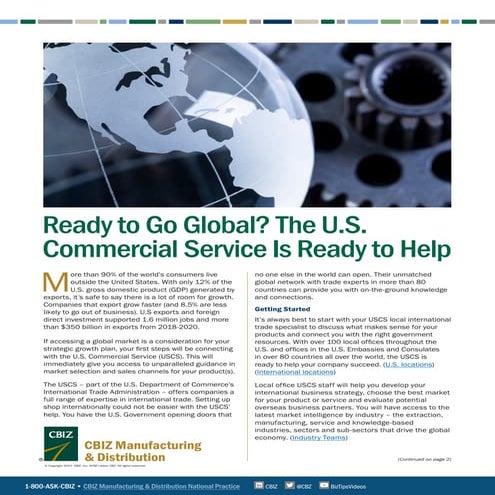 Ready to Go Global? The U.S. Commercial Service Can Help | PDF