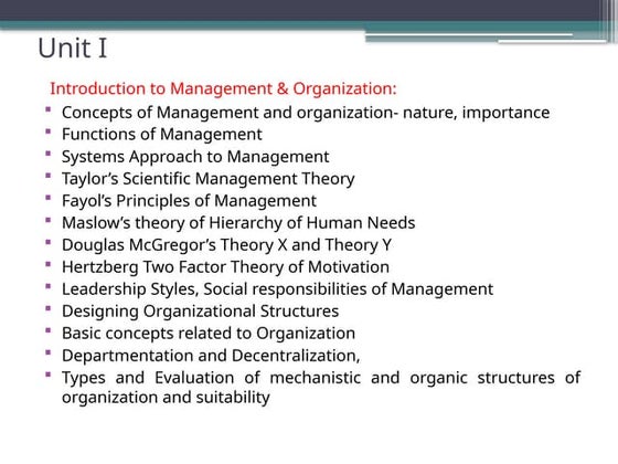 INTRODUCTION TO MANAGEMENT | PPTX