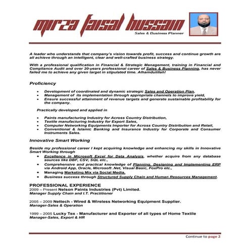 Mirza Faisal Hussain CV | PDF