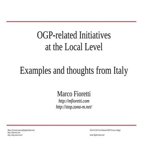 Open Data and Open Government at the local level: an example and ...