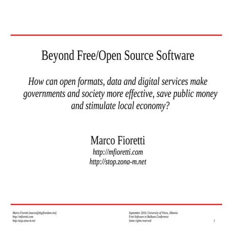 Beyond Free/Open Source Software | PPT